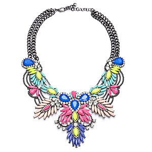 Lovage Colorful Resin Bubble Bib Statement Necklace Bohemian Chunky Collar Jewelry