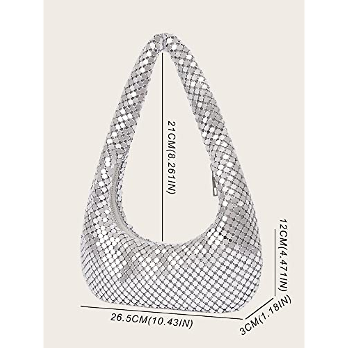 DJBM Women's Clutch Handbags Metal Mesh Shoulder Bag Evening Clutch Purse Women's Underarm Evening Bags for Party Formal, Gold