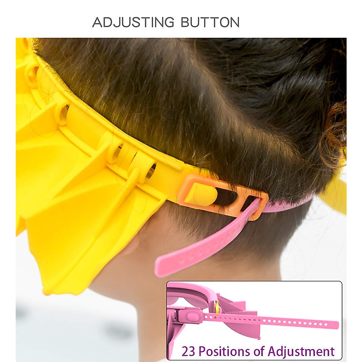 Soft Baby Shower Cap - Adjustable Silicone Shower Hat Head Ear Protector Water Hats for Kids - Toddler Safety Shampoo Shower Cap Hair Washing Visor Bath Accessories (Green)