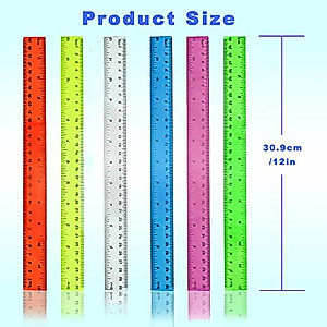 36Pcs Clear Ruler 12 Inch Plastic Rulers Ruler with Inches and Centimeters Rulers Bulk for Classroom for School,Home,Office,Students,Artists,Engineers,Drawing and Drafting