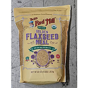 64oz Organic Whole Ground Golden Flaxseed Meal Bob's Red Mill (4 Pounds Total)