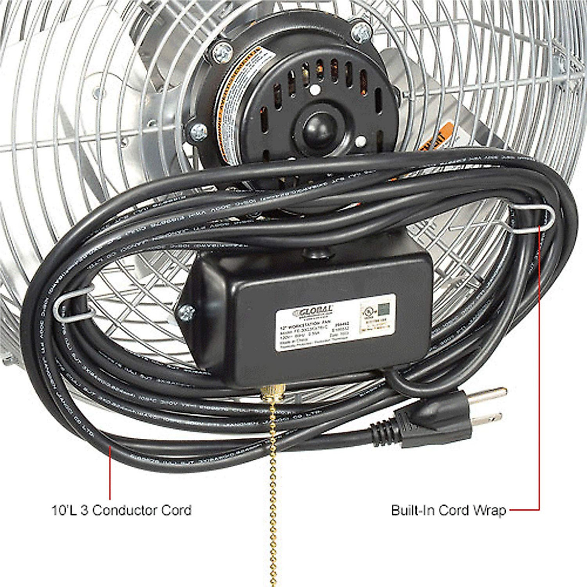 Global Industrial Workstation Fan, 12" Diameter