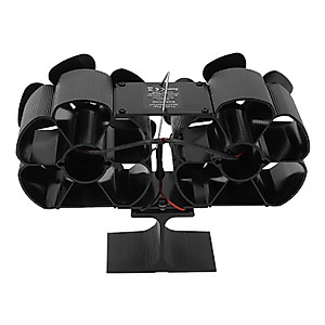 Topyond Wood Stove Fan, Dual Heads Powered Fireplace Fan with 6 Blades, Silent Operation, Heat Powered Stove Fan for Wood Burner and Log Fireplace