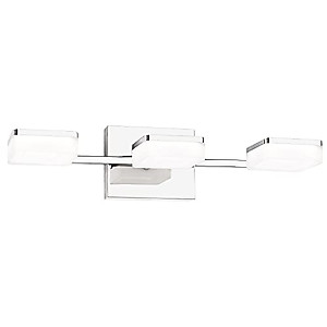 3 Lights LED Bathroom Vanity Lights, Acrylic Modern Wall Mount Lighting, LED Bathroom Wall Lighting Fixtures Over Mirror, 21W, 2509LM, 10%-100%, SCR Dimming 5000K (Natural White Light) - Chrome