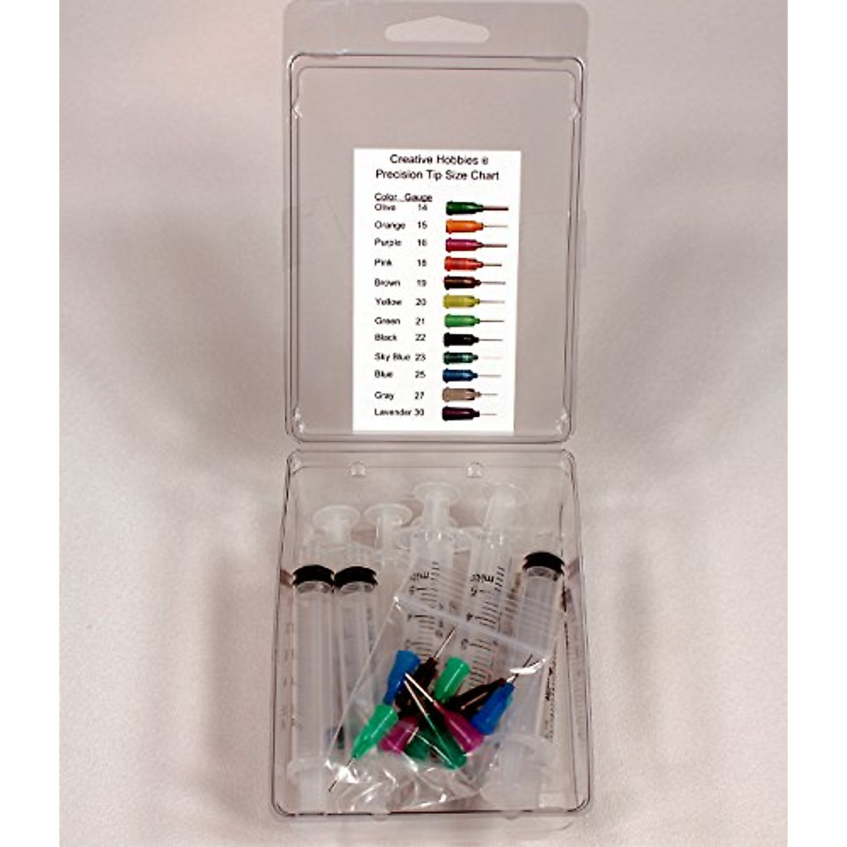 Creative Hobbies® Glue Applicator Syringe for Flatback Rhinestones & Hobby Crafts, 5 Ml with 15 Gauge Orange Precision Tip - Value Pack of 10