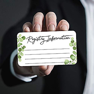 PARTH iMPEX Registry Information Cards - (Pack of 100) 3.5" x 2" Invitation Insert for Bridal Wedding Baby Shower