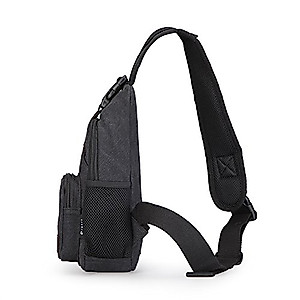 SIMU Sling Bag Pack Canvas Shoulder Sling Backpack Small Crossbody Chest Bag for ipad mini (black)