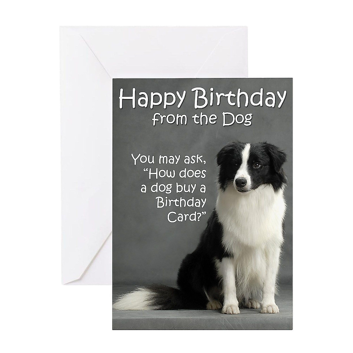 CafePress Border Collie Birthday Card Folded Greeting Card Matte