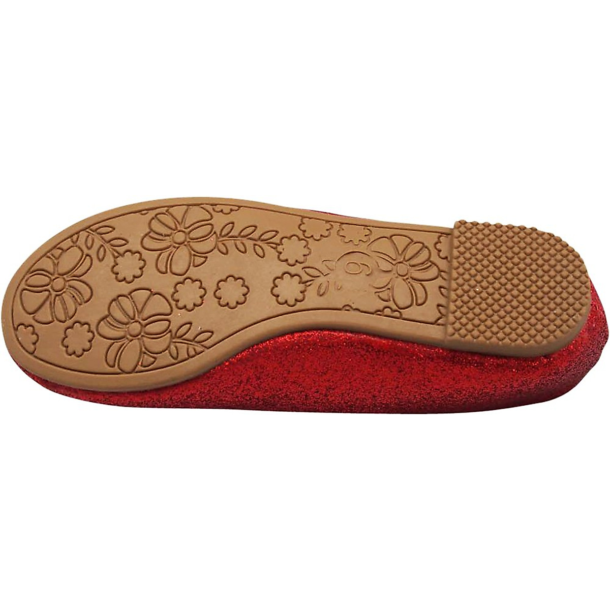 NORTY 12 Fashion Ballerina Shoes for Girls - Ballet Slippers for Toddlers and Big Kids - Dance and Ballet Flats - Runs Two Sizes Small - Red Glitter