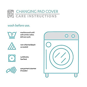 Lush Decor Baby Farmhouse Stripe Soft & Plush Changing Pad Cover, 32" x 16" x 5", Gray