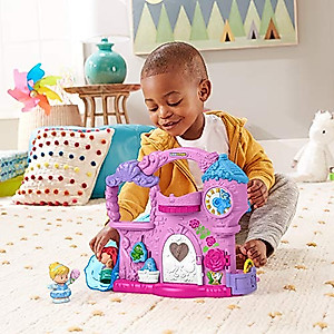 Disney Princess Toddler Toy Little People Play & Go Castle Portable Playset with Ariel & Cinderella Figures for Ages 18+ Months