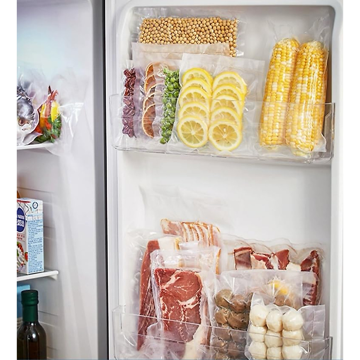 Luontgom Vacuum Sealer Bags, 150 Pack 3 Sizes Precut Bags 6"X10" 8"X12" 10"X14" Vacuum Seal Bags for Food Saver, Vacuum Food Storage Bags for Sous Vide Freezer Vac Storage Meal Prep