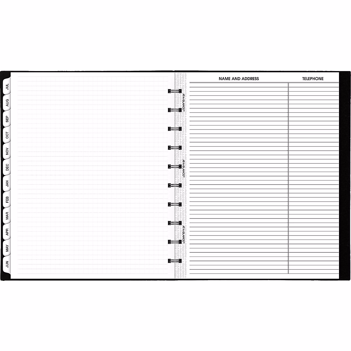 AT-A-GLANCE 2023-2024 Academic Planner, Weekly & Monthly, Quarter-Hourly Appointment Book, 9" x 11", Large, Monthly Tabs, Pocket, Flexible Cover, Move-A-Page, Black (70957E05)