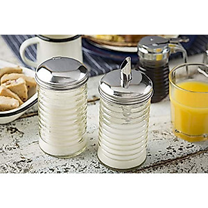 TableCraft Glass Beehive Sugar Pourer w/ Side Flap Cover,355 milliliters