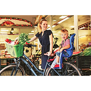 Bellelli Child Bike Seat, Kids Bike Seat Carrier, Child Seat for Bikes, Pepe, Clamp with Rack Mount, Blue, Made in Italy