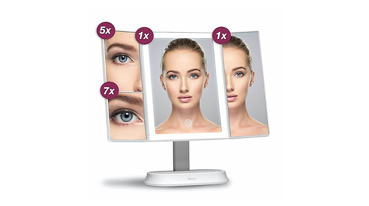 Fancii LED Lighted Makeup Mirror - Rechargeable & Dimmable