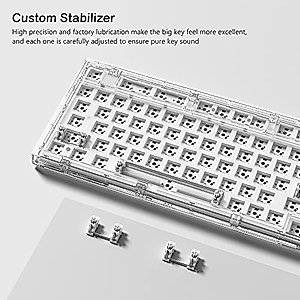 Womier 75% Custom Keyboard Kit- Gasket Mount Mechanical Gaming Keyboard, S-K75 82 Keys Wired Custom Keyboard RGB Clear Keyboard Kit, Hot Swappable Keyboard, Pre-lubed Switch for Mac/Win, Transparent