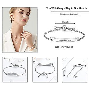 zeqingjw Heart Cremation Bracelet for Ashes Stainless Steel Urn Bangles for Ashes Memorial Keepsake Cremation Memorial Urn Bracelet - Adjustable,Free Fill Kit (Silver)