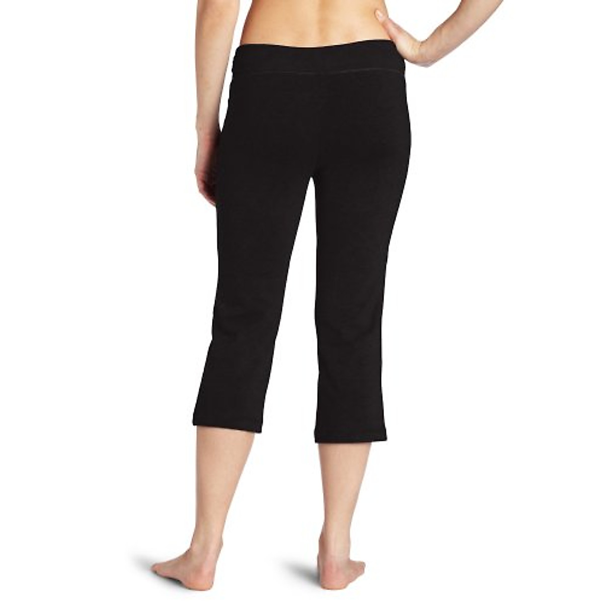 Danskin Women's Essential Sleek Fit Crop Pant, Black, Medium