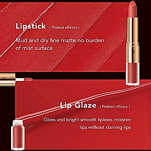 KUAILEGO ROSE GOLD 2 In 1 Matte Lipstick & Liquid Lipstick, Full Color Lip Gloss, Matte Finish, Nude, Long Wear Waterproof Velvet Lipstick (04)