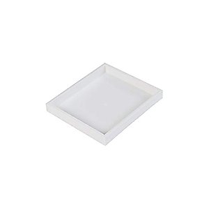 Small White Plastic Stackable Tray - 7 1/4"L x 8 1/4"W x 1”H - Set of 3