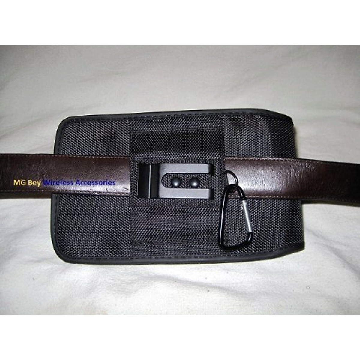 Mgbca Nylon, Tablet Sleeve Pouch, Extended Vertical Black Holster Pouch Case W/Fixed Belt Clip fits Amazon Kindle Fire 6.0 Inch 4th Gen Tablet