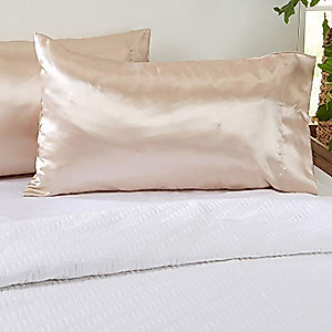 Great Bay Home Satin Pillowcase for Hair and Skin Jumbo/Queen - Caramel Silk Pillowcase 2 Pack 20x36 inches - Satin Pillow Cases Set of 2 with Envelope Closure