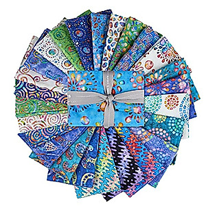 Fabric & Fabric QT Fabrics Brilliance Fat Quarters Pack 26pcs, Cool