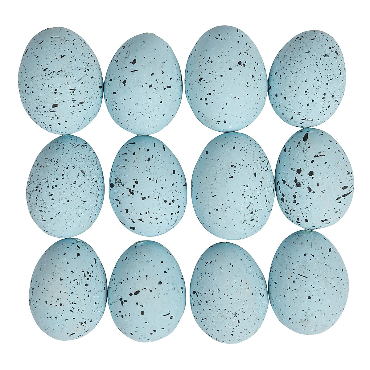 Creative Co-Op Boxed Set of 12 Blue Speckled Ceramic Robin Eggs