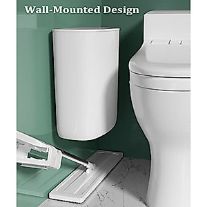 Bathroom Trash Cans with Lids, Sapouni Automatic Motion Sensor Trash Can 2.6 Gallon Smart Touchless Garbage Can Slim Plastic Narrow Rubbish Can for Bathroom, Bedroom, Kitchen (White, Battery operated)