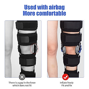 Tairibousy Hinged ROM Knee Brace Post Op Knee Brace Adjustable Knee Immobilizer Support with Side Leg Stabilizers
