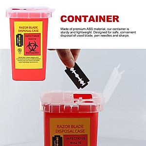 Blade Dispenser Case Razor Blade Disposal Case Barber Shop Storage Bank Container for Used Red