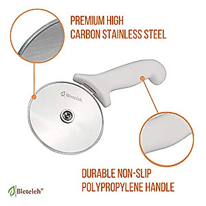 Bleteleh Pizza Cutter, Pastry Cutter, Professional Food Service Quality, 4-inch Stainless Steel Wheel Blade