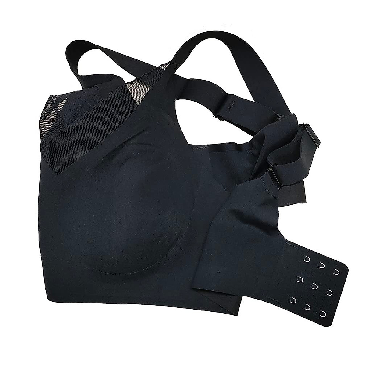 Sendyou SY17 Pockets Bra with Big Open for Mastectomy Prosthesis Inserts Breast Forms Bra Pads Artificial Boobs Black