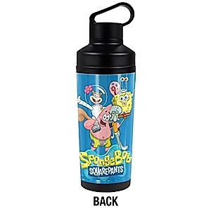 Spongebob OFFICIAL Spongebob Group Shot 18 oz Insulated Water Bottle, Leak Resistant, Vacuum Insulated Stainless Steel with 2-in-1 Loop Cap