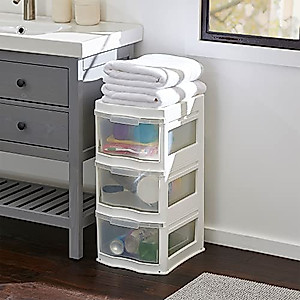 Life Story Classic 3 Shelf Storage Organizer Plastic Drawers, White (3 Pack)