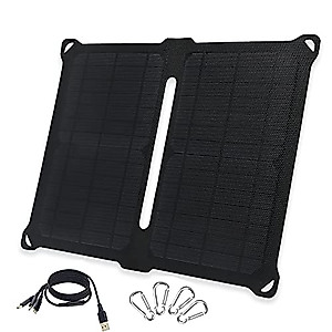 XINPUGUANG Solar Charger Foldable 14W Solar Panel Protable Charger with 2 USB Output Ports ETFE Foldable Camping Travel for Tablet Ipad Cell Phone and More 5V Device (14W)