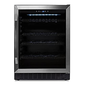 NewAir Stone Brewing 180 Can FlipShelf Beverage and Beer Refrigerator, 24” Built-In or Freestanding Wine Cooler with Reversible Shelves, Perfect for Bar, Gamer Room, or Office