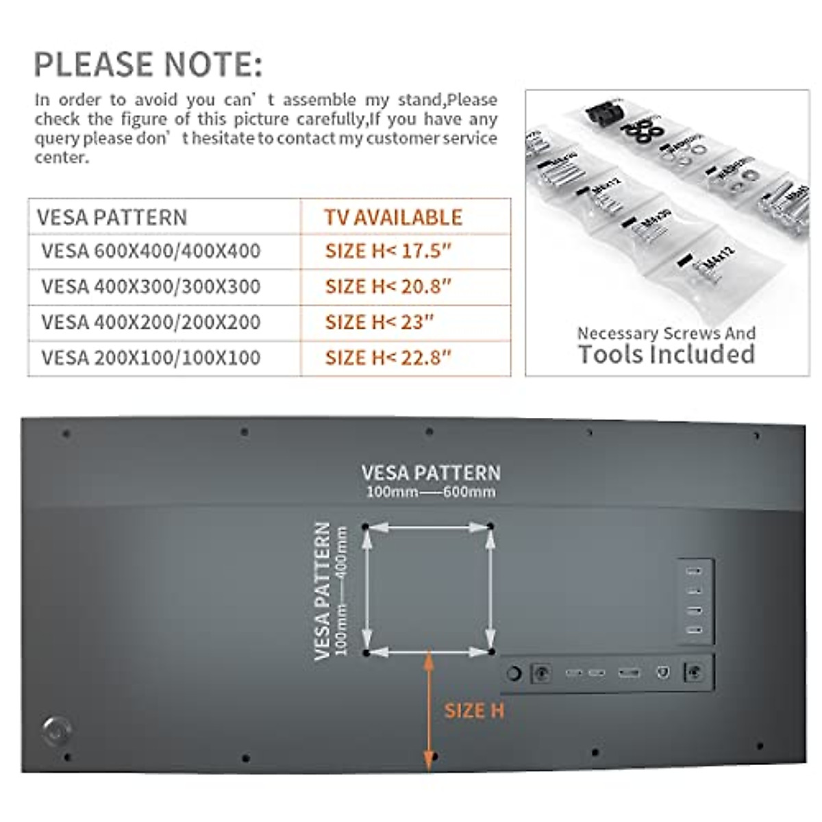 Universal Swivel TV Stand/Base Table Top TV Stand 40 to 86 inch TVs 110 Degree Swivel, 5 Level Height Adjustable, Heavy Duty Tempered Glass Base, Holds up to 132lbs Screens, HT04B-003