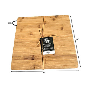 Simply Bamboo CBV112 Valencia Bamboo Cutting Board for Kitchen | Butcher Block| Chopping Board - 12" x 12" x 0.625"