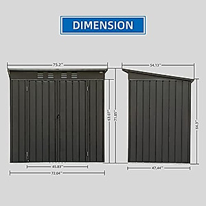 Domi Outdoor Storage Shed 6&#039; x 4&#039;, Metal Waterproof Utility Tool Shed Storage House Clearance with Double Lockable Doors &amp; Air Vent for Backyard Garden Lawn Patio