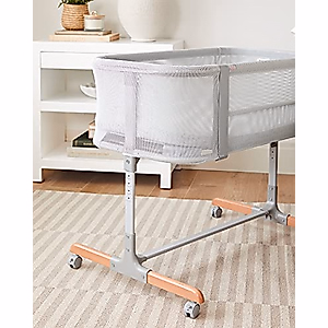 Skip Hop Baby Bassinet, Cozy Up 2-in-1 Bedside Sleeper & Bassinet, Grey