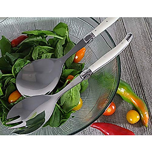 French Home LG038 2 Piece Salad Servers, Faux Ivory