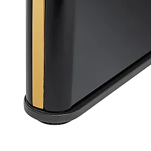 Goderfuu Glass Dining Table for 6 People, 63 inch Modern Kitchen Table with Black Wood Base, White Marble Textured Glass Dining Table Pedestal Dinner Table, Faux Marble Dining Table for Dining Room