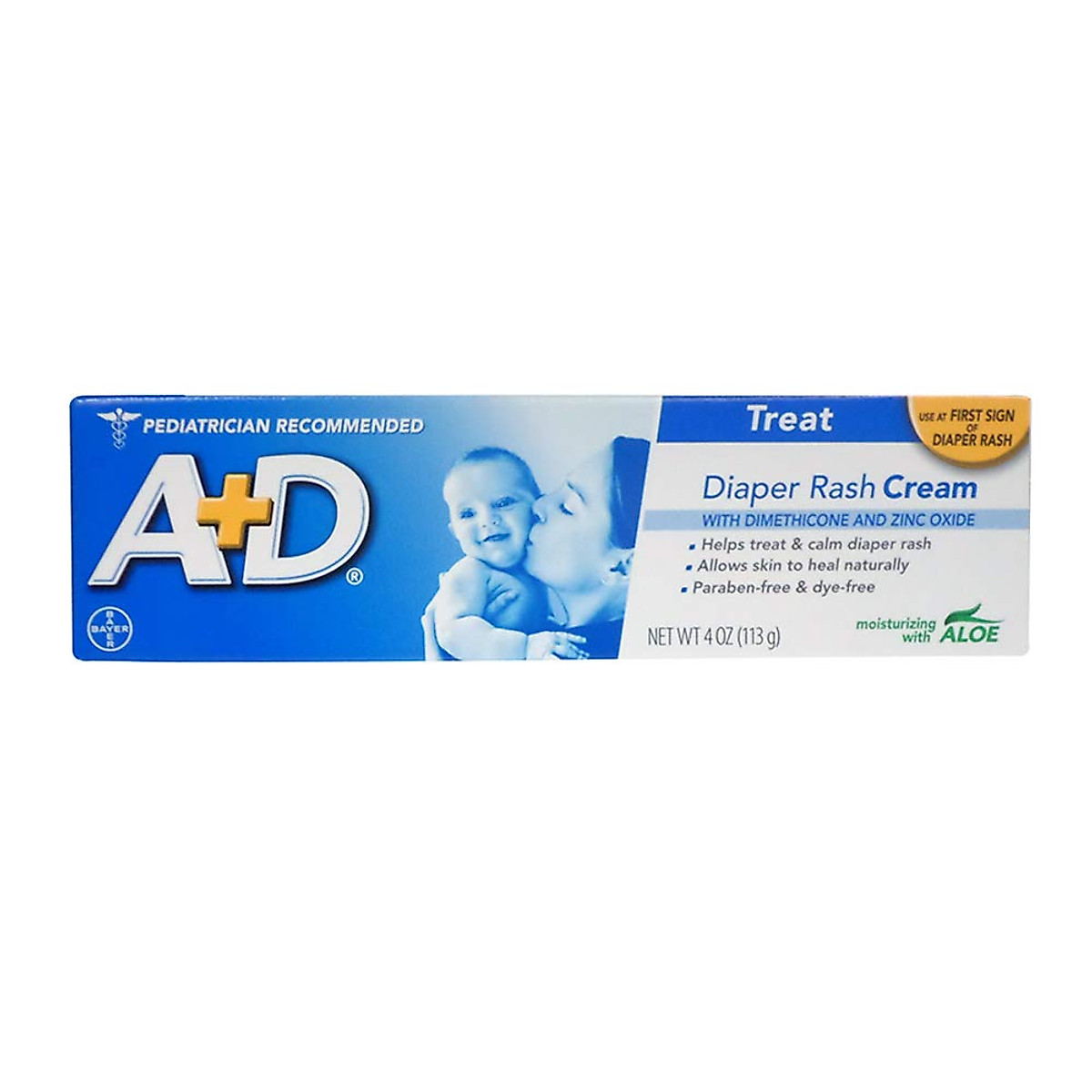 A+D Diaper Rash Cream Zinc Oxide, 4 Oz (Pack of 2)