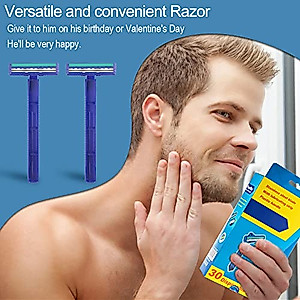 ACEPILOT Disposable Razors for Men/Women's Grooming, Use Body & Face Portable Disposable Razor,Suitable for Travel, Business, Outdoor Personal Cleaning Care(1Bxo/30Pcs - Blue)