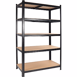 CIERRSSCVV 5-Tier Adjustable Cube Storage Shelf, Metal Shelves for Heavy Duty Storage, Garage Storage Shelves, Book Shelf Organizer for Bedroom, Bakers Racks for Kitchens