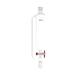 Deschem 250ml.24/40,Glass Pressure Equalizing Additonal Funnel,with PTFE Stopcock