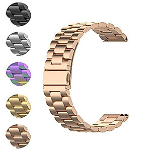 FitTurn 22MM Bands Compatible with Cubitt CT4/CT2 Pro Smartwatch, Replacement Metal Bracelet Premium Solid Stainless Steel Watch Band Strap Wristbands for Cubitt CT4/CT2 Pro (RoseGold)