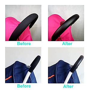 Handle Sleeve Cover for Babyzen YOYO2 / YOYO+ Strollers, Artificial Leather Black